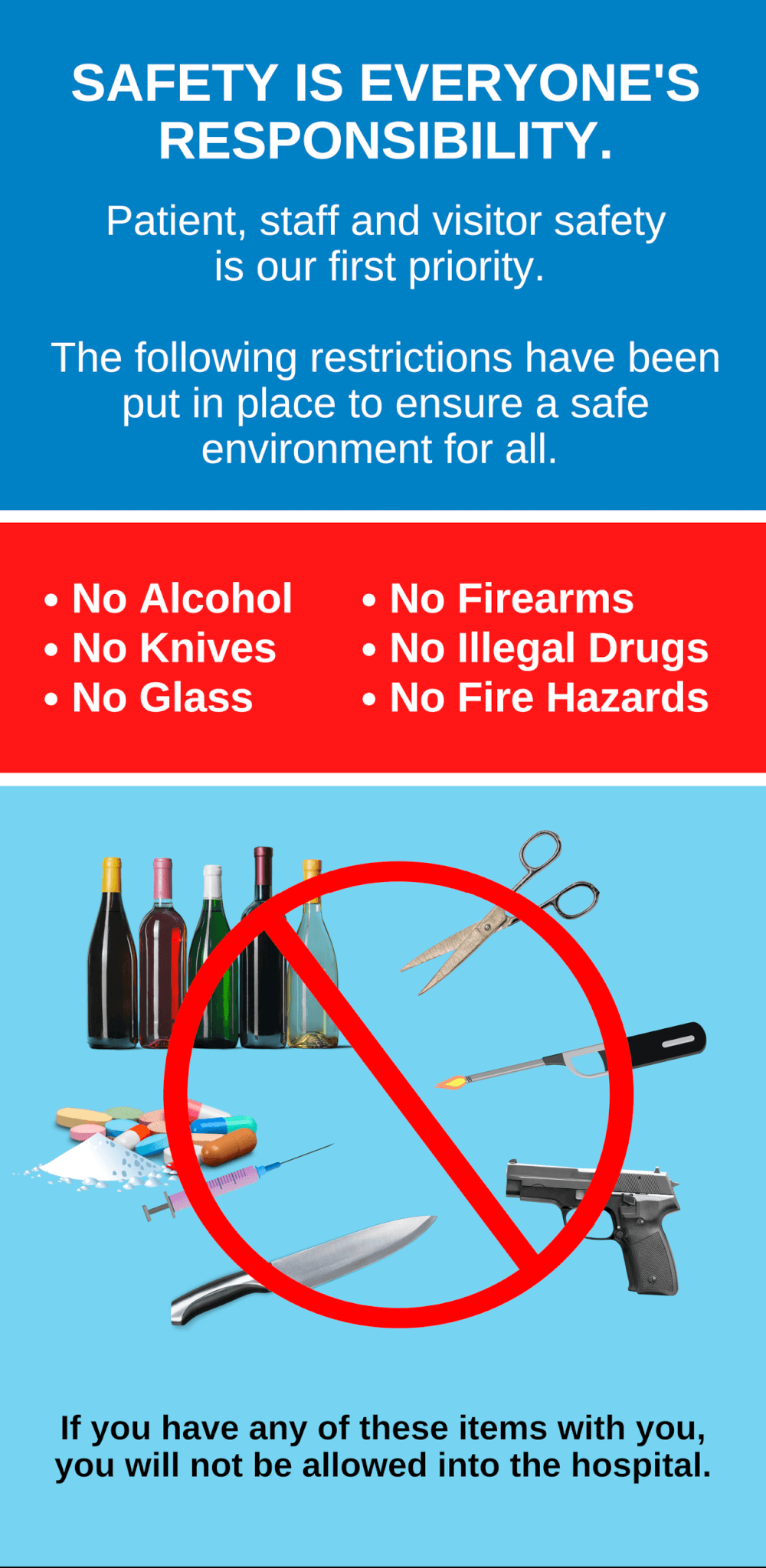 Items not allowed in hospital – St. Thomas Elgin General Hospital